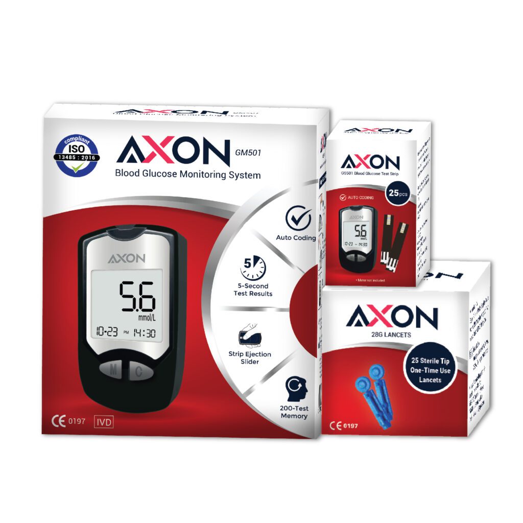 AXON® (GM501) Blood Glucose Monitoring System – JASE HEALTHCARE