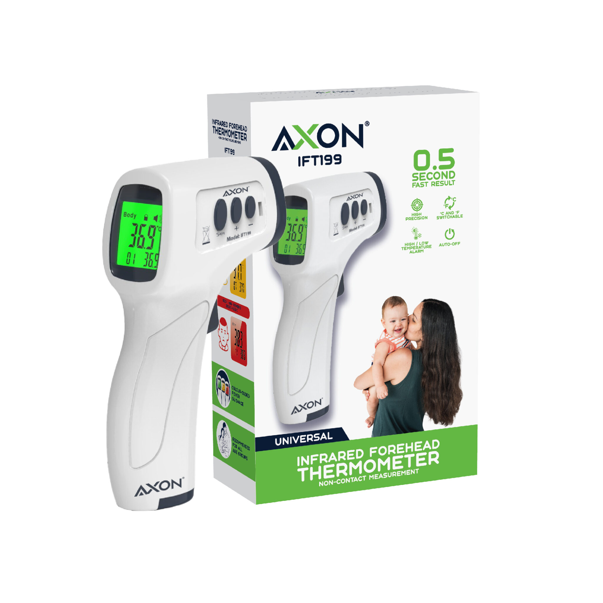 AXON® (IFT199) Infrared Gun Thermometer – JASE HEALTHCARE